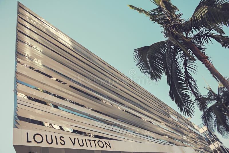 Louis Vuitton Sign and Palm Editorial Stock Photo - Image of center ...