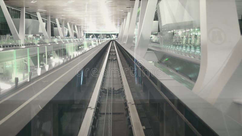 View from Modern Automatic Train Front Window Stock Photo - Image of ...