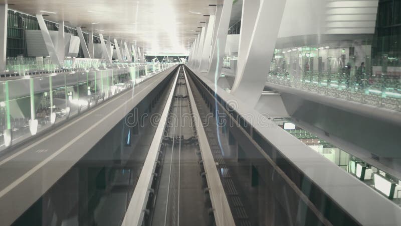 View from Modern Automatic Train Front Window Stock Video - Video of ...