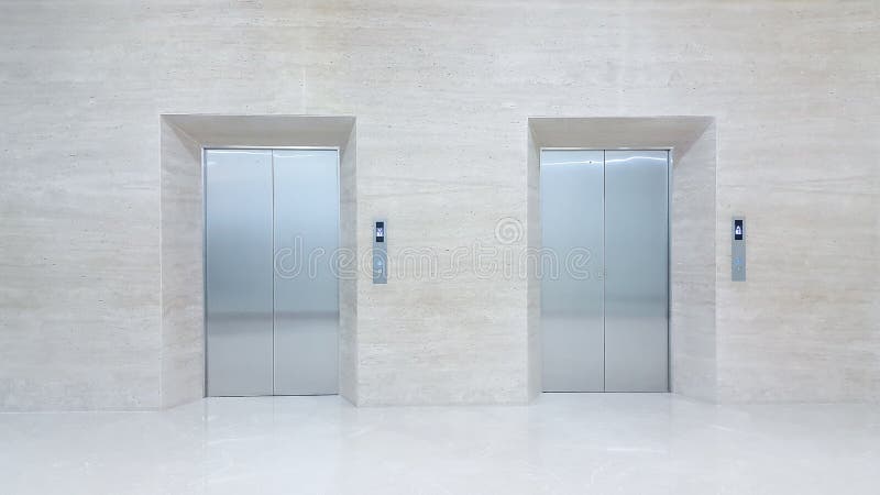 View of Modern Elevator or Lift with Closed Doors Stock Image - Image ...