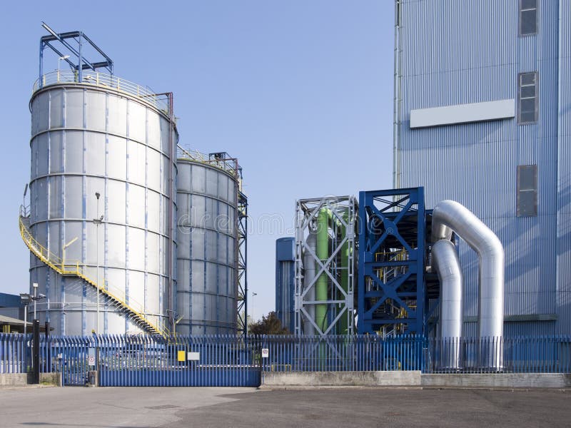 View of a modern factory stock image. Image of gasoline - 75080511