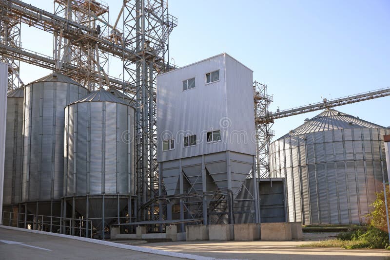 Modern Granaries for Storing Cereal Grains Stock Photo - Image of ...