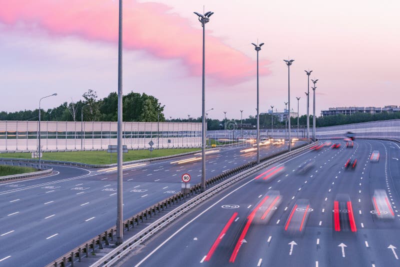 View of the modern highway stock image. Image of motorway - 186906383