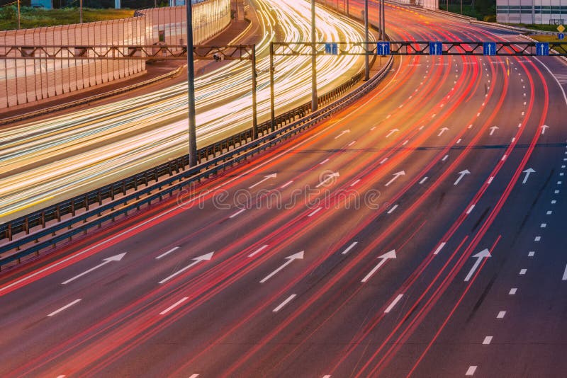 View of the modern highway stock image. Image of motorway - 186906383