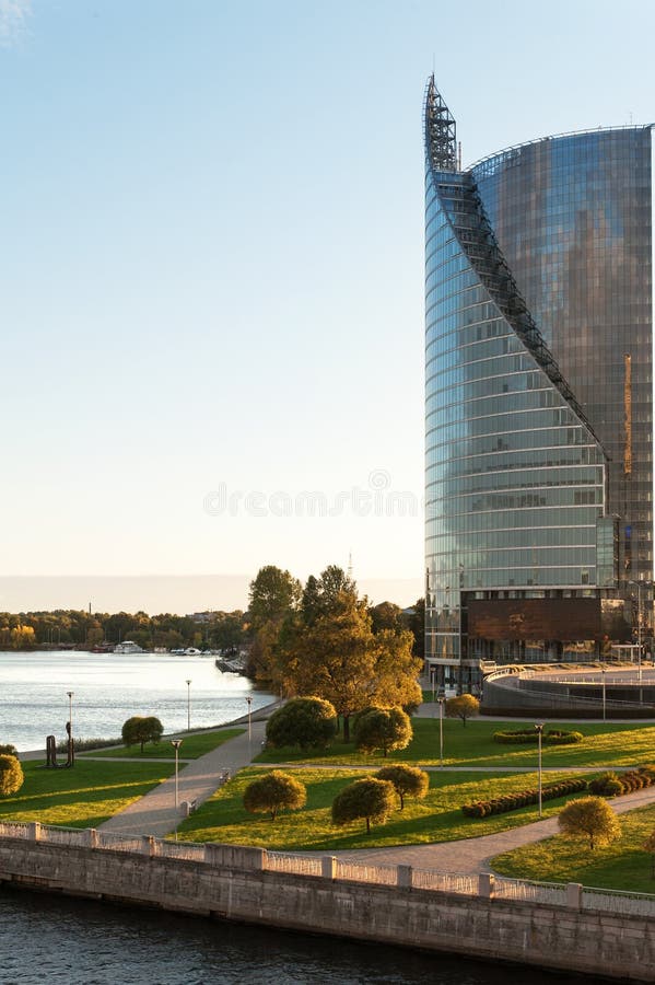 View of the Modern House on the Waterfront Riga Stock Photo - Image of ...