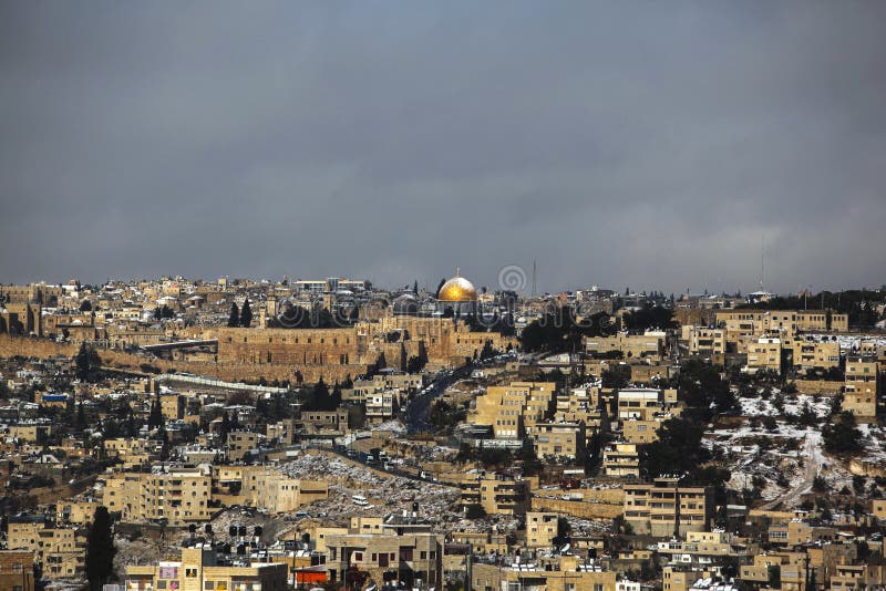 View of the Modern Jerusalem Stock Image - Image of east, city: 122081369