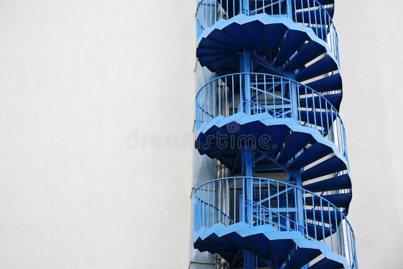 View of Modern Metal Empty Fire Escape Ladder Near Building Outdoors ...