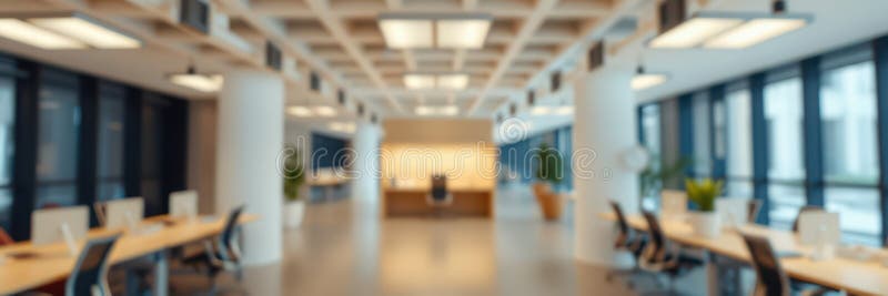 A View of a Modern Office with Rows of Desks and Chairs Stock Image ...