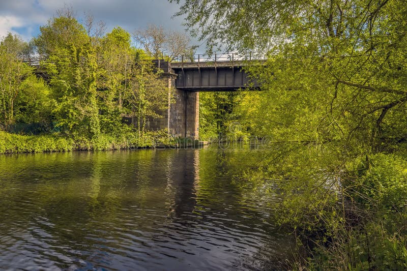 A View the Modern Railway Bridge Across the River Don at Conisbrough ...