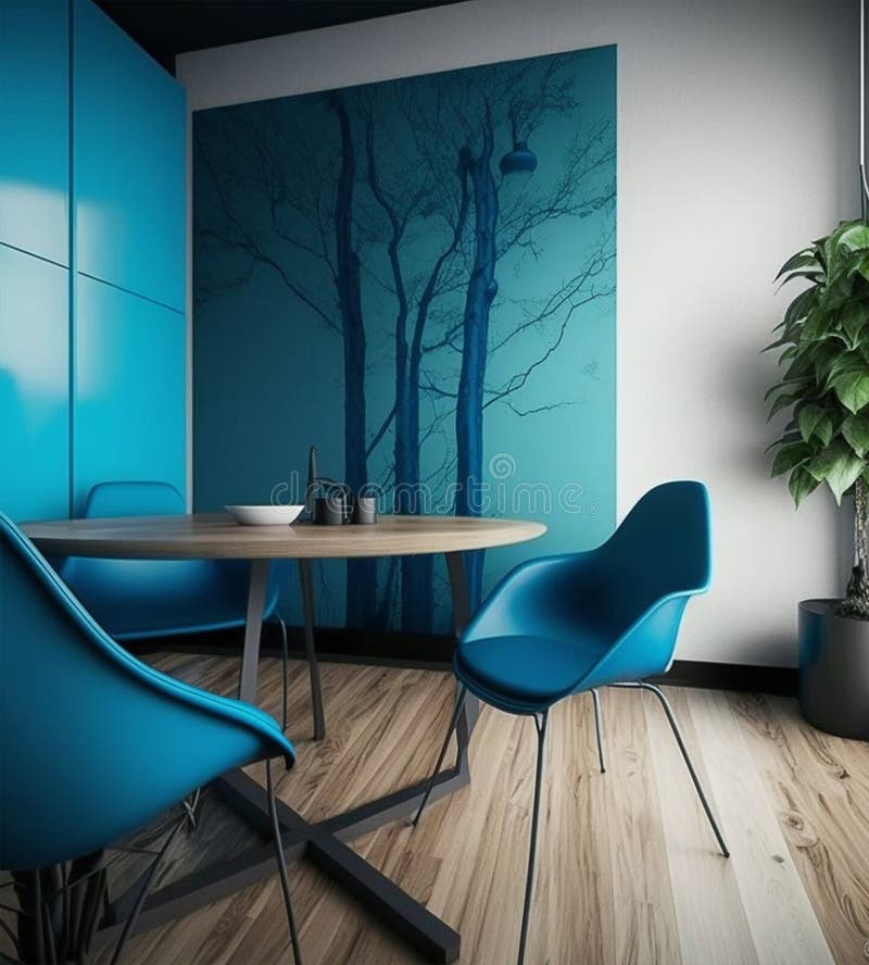 View of Modern Room Design Emphasizes Simplicity, Functionality, and a ...