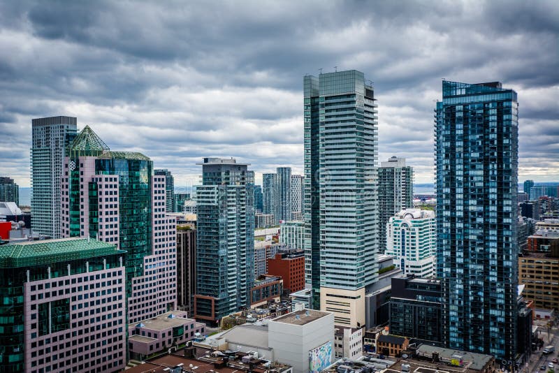 View of Modern Skyscrapers in Downtown Toronto, Ontario. Editorial ...