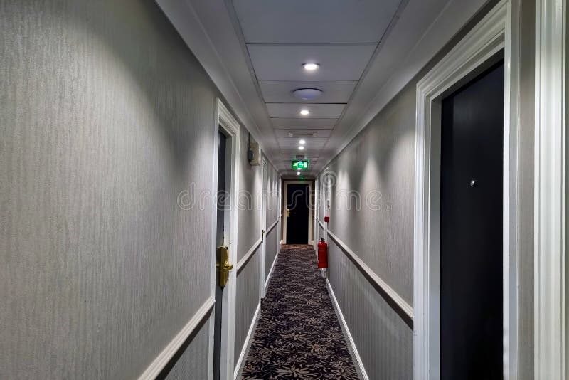 View of the Modern Small Corridor in the Building Stock Image - Image ...