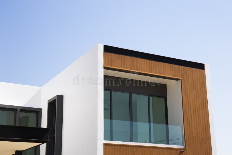 View of a Modern Style House Outside of Some Buildings Stock Photo ...