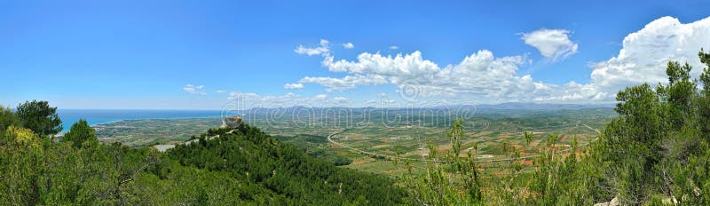 View from the Mointain To Sea in Spain. Stock Photo - Image of ...
