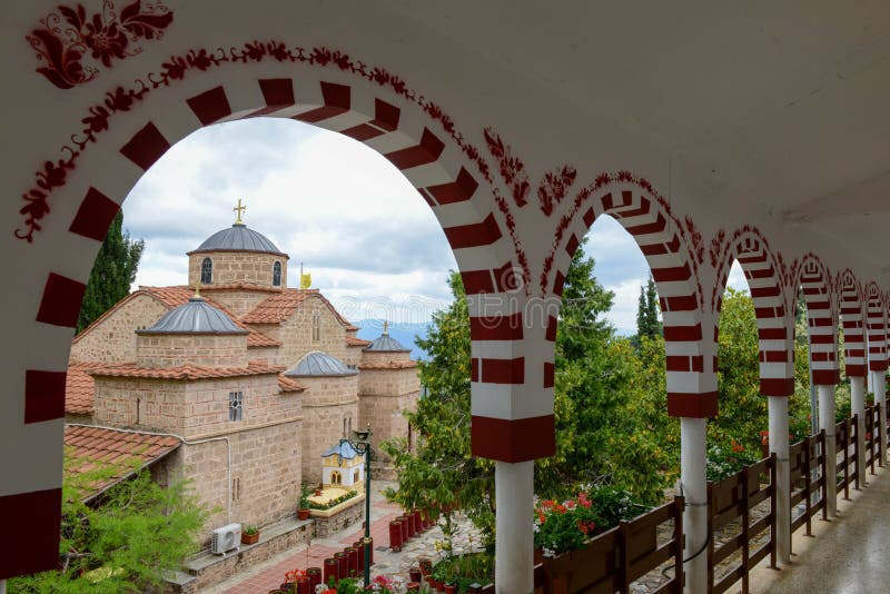 View at the Monastery of Agathon in Greece Stock Photo - Image of ...