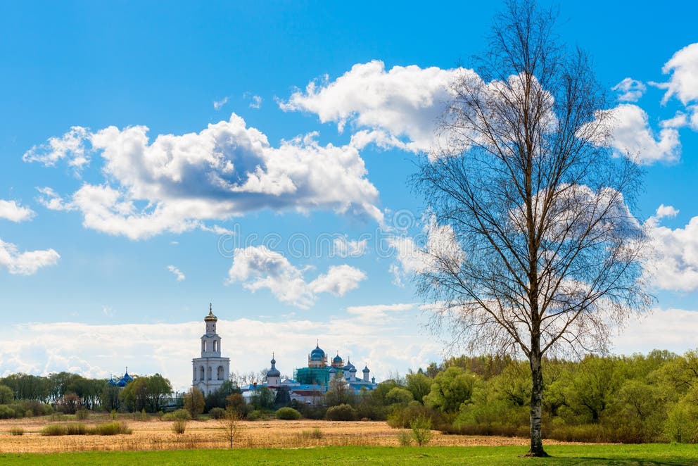View of the Monastery for the Field Stock Image - Image of dome ...