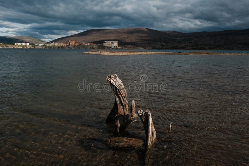 View of Monchegorsk from the Side of the Kola Highway Stock Photo ...