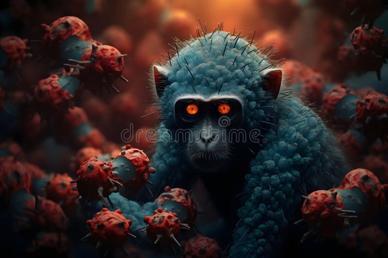 View of a Monkey with Red Eyes, Monkey Disease, Smallpox. Generative AI ...