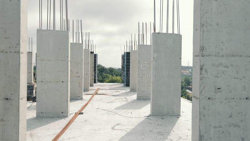 A View of the Monolith Structures at the Construction Site. Panorama of ...