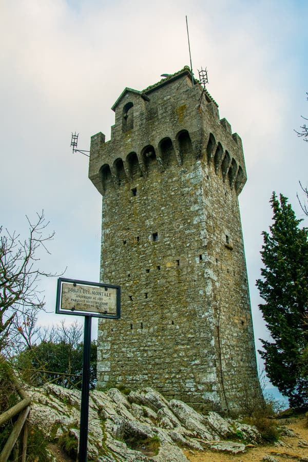 View of the Montale, the Third Tower of San Marino...IMAGE Stock Photo ...