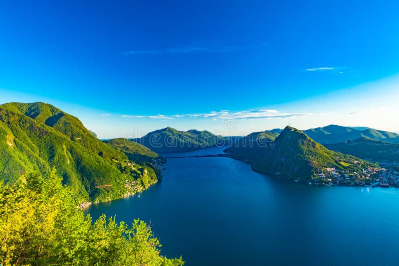 View from monte bre stock image. Image of lugano, outdoor - 83064841