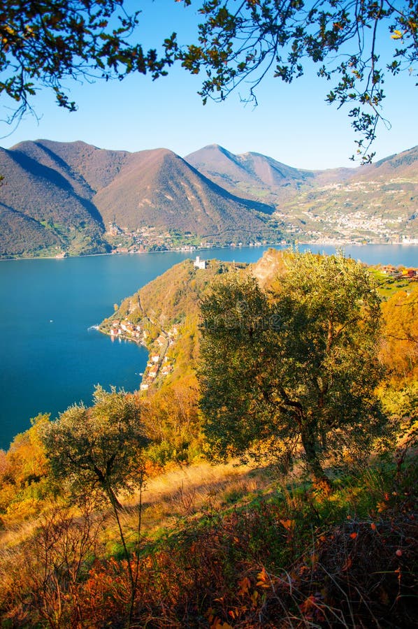 View of Monte Isola in Italy Stock Image - Image of island, panorama ...
