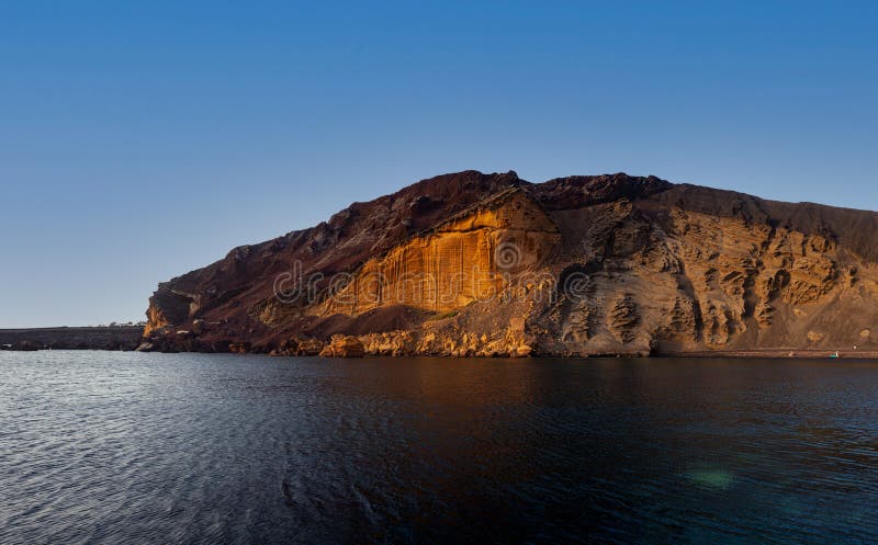 View of Monte Nero Famous Volcano of Linosa, Sicily Stock Photo - Image ...