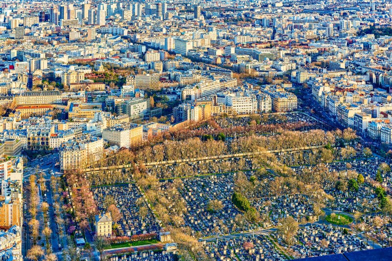 View from the Montparnasse Tower on Paris in Early Spring Stock Photo ...