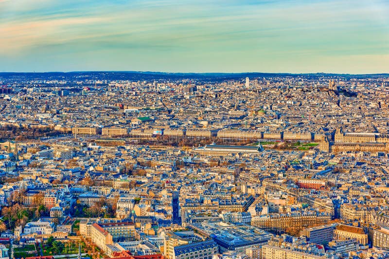 View from the Montparnasse Tower on Paris in Early Spring Stock Photo ...