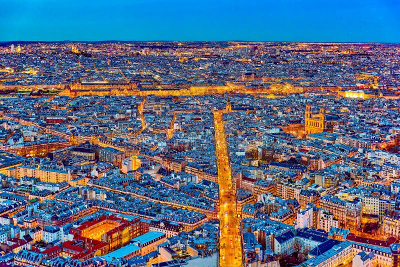View from the Montparnasse Tower on Paris in Early Spring Stock Photo ...