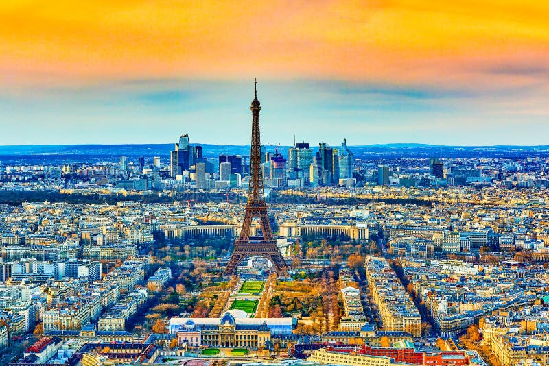 View from the Montparnasse Tower on Paris in Early Spring Stock Image ...