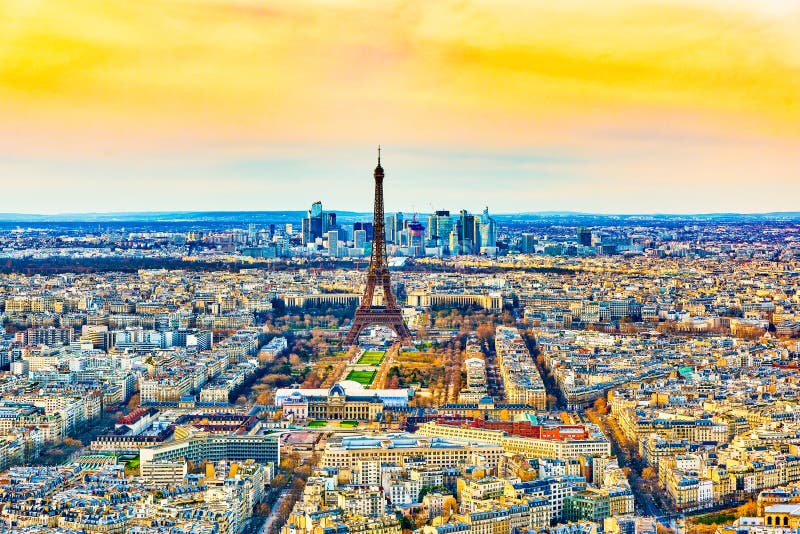View from the Montparnasse Tower on Paris in Early Spring Stock Photo ...