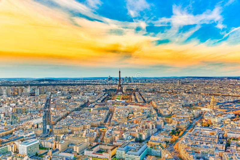 View from the Montparnasse Tower on Paris in Early Spring Stock Image ...