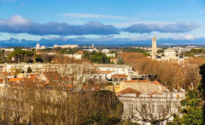 View of Montpellier - France Stock Photo - Image of cathedral, belfry ...
