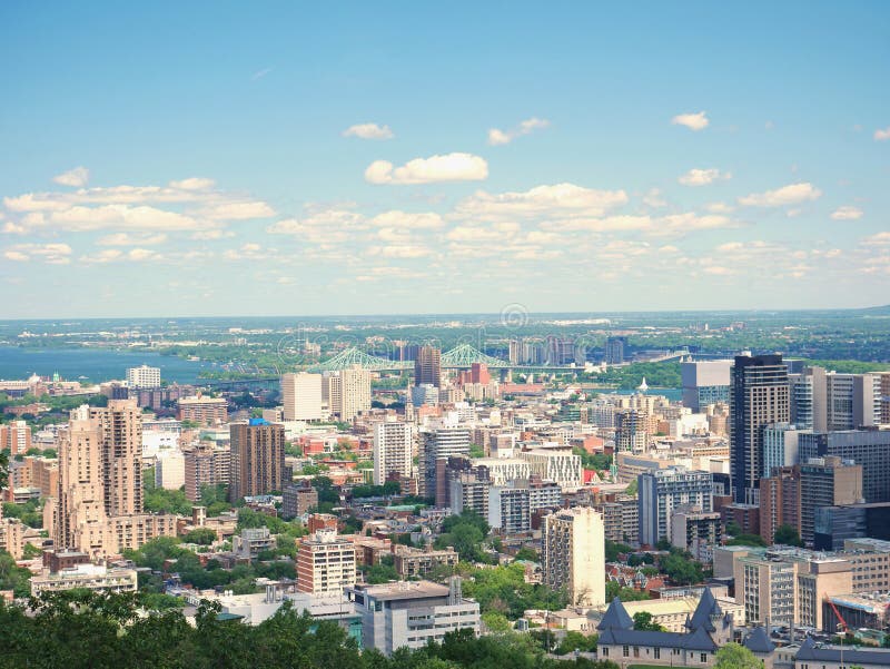 View of Montreal from the Mont-Royal, Quebec, Canada Stock Photo ...