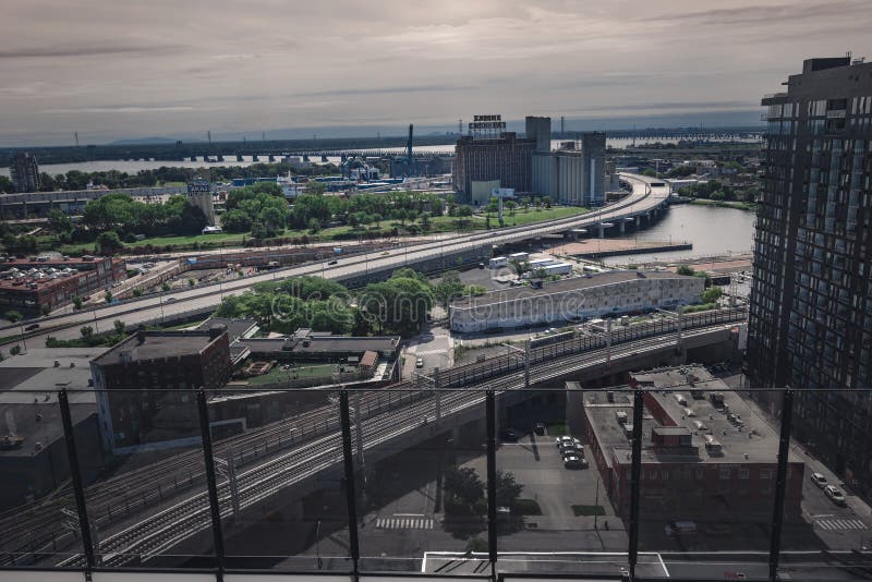 A View of Montreal from a Rooftop Patio Editorial Photo - Image of high ...