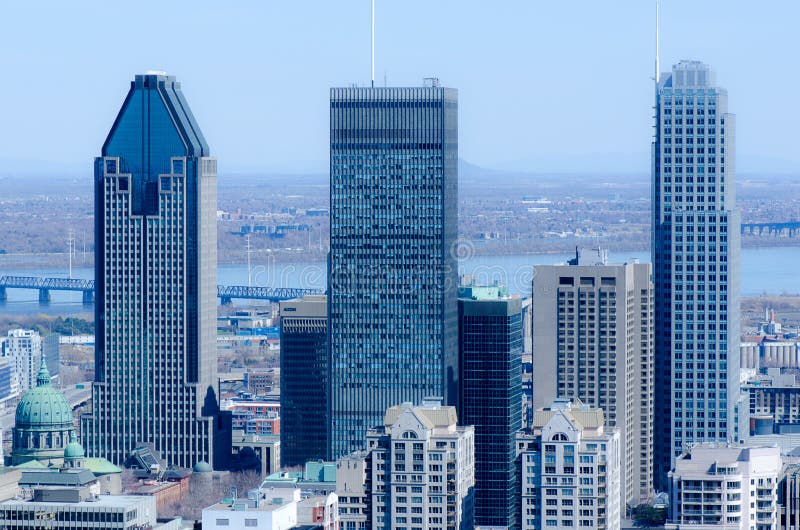 View of Montreal Skyscrapers Stock Image - Image of high, skyline: 64891611