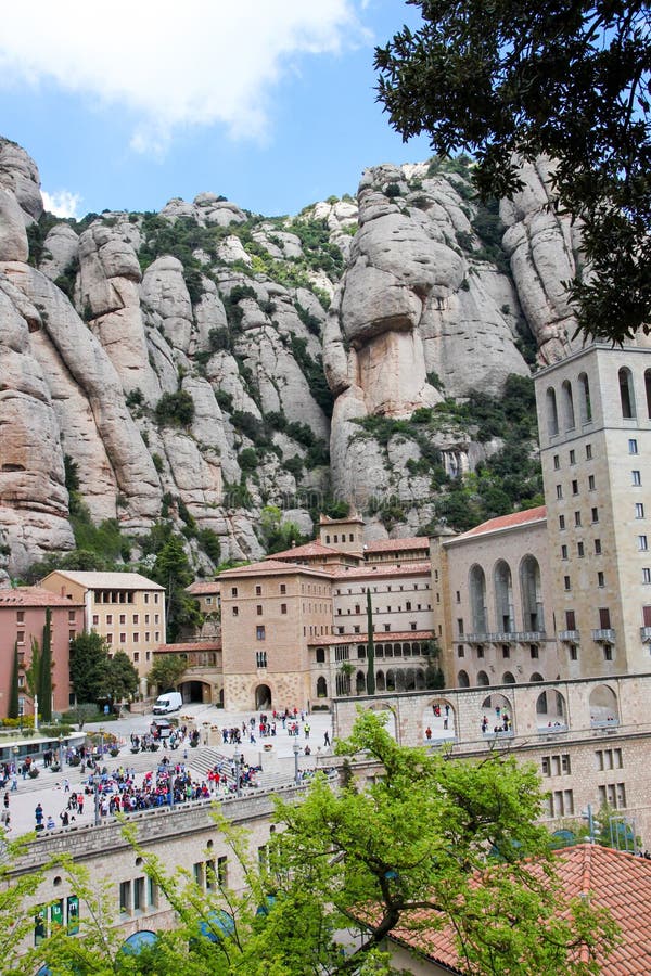 View of Montserrat Monastery and Mountain Editorial Photography - Image ...