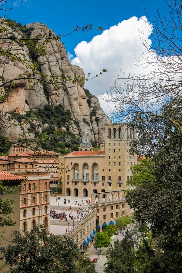 View of Montserrat Monastery and Mountain Editorial Image - Image of ...