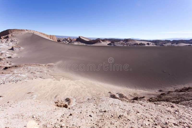 View of Moon Valley in Atacama Desert Stock Image - Image of travel ...