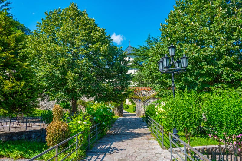 View of Moraca Monastery in Montenegro Stock Photo - Image of mountain ...