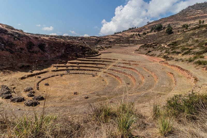View of Moray Agricultural Terraces, Pe Stock Photo - Image of moray ...