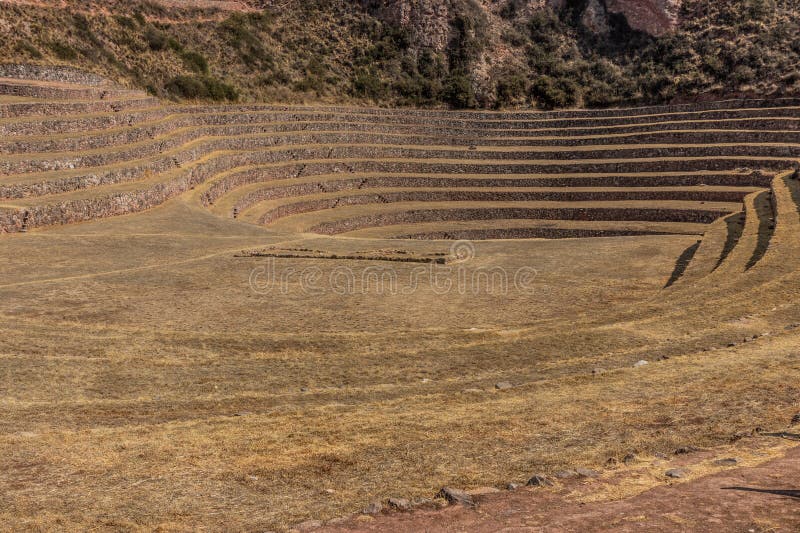 View of Moray terraces, Pe stock photo. Image of architecture - 386874252