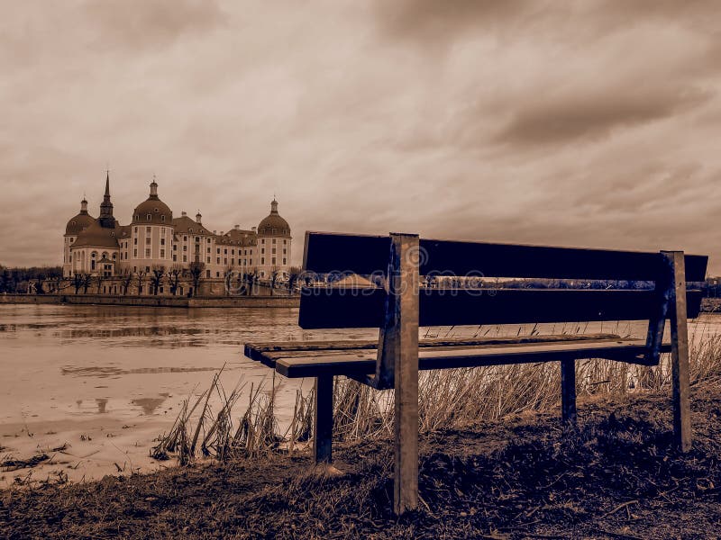 View of Moritzburg Castle in Winter 03 Stock Image - Image of history ...