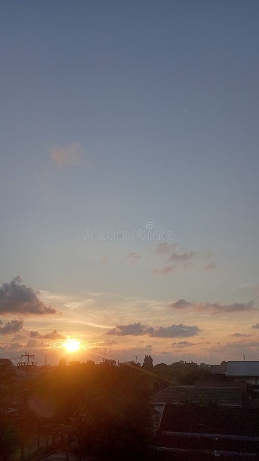 View of the Morning Sky with Clouds and Sunshine Stock Photo - Image of ...