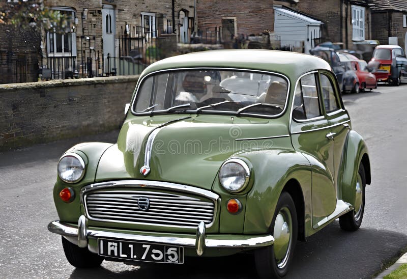 A View of a Morris Minor Car Stock Illustration - Illustration of ford ...