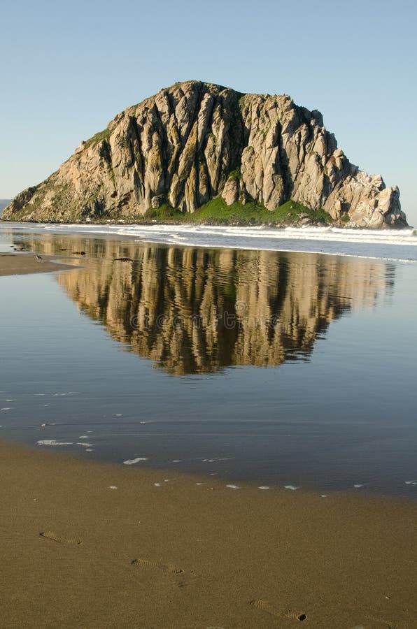 Morro Rock stock image. Image of volcanic, reflection - 30008463