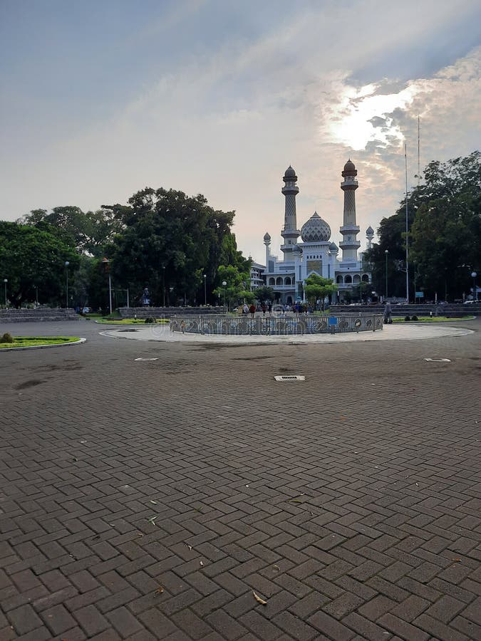 The View of the Mosque in Front of the Malang City Square is Very ...