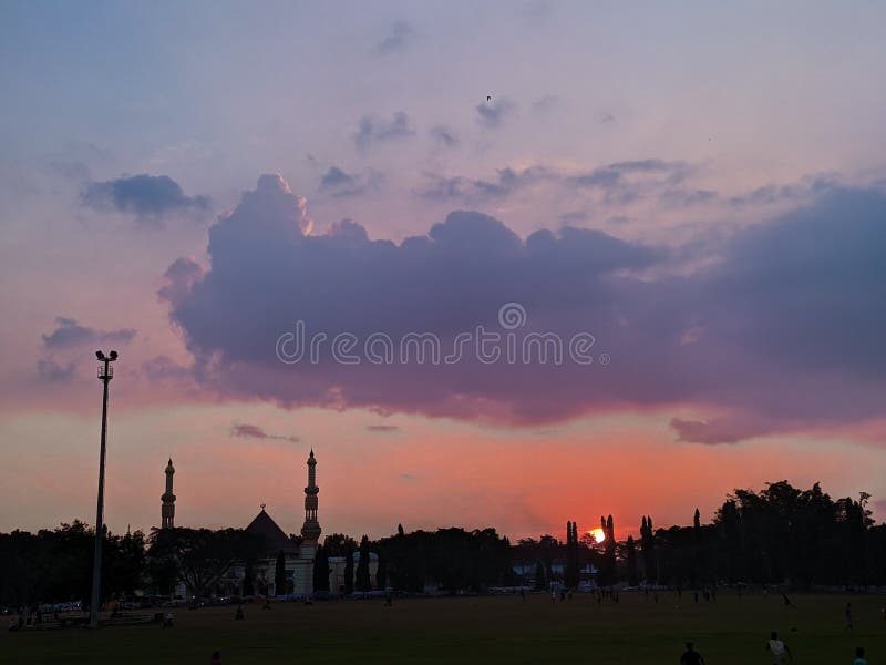 View of the Mosque when the Maghrib Call To Prayer is Echoed Stock ...
