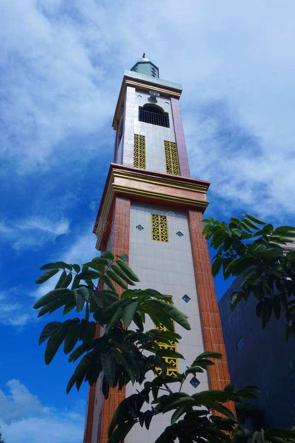 View of the Mosque Tower Soaring High Stock Image - Image of islamic ...